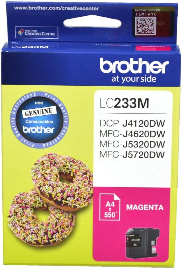 Genuine LC233M Brother Magenta Ink Cartridge