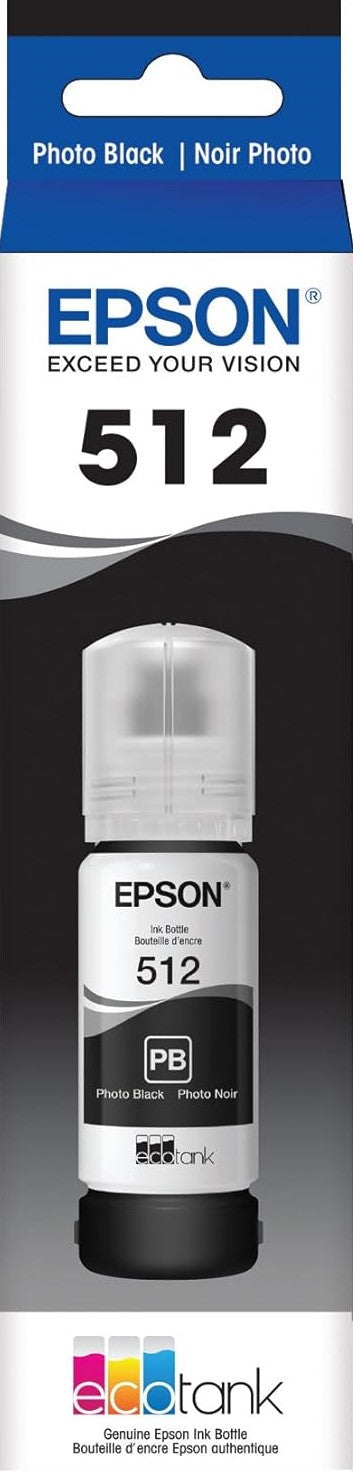 Genuine Epson T512 Photo Black Ink Bottle