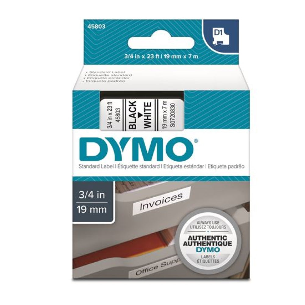 S0720830 Dymo Genuine D1 19mm x 7m Black on White